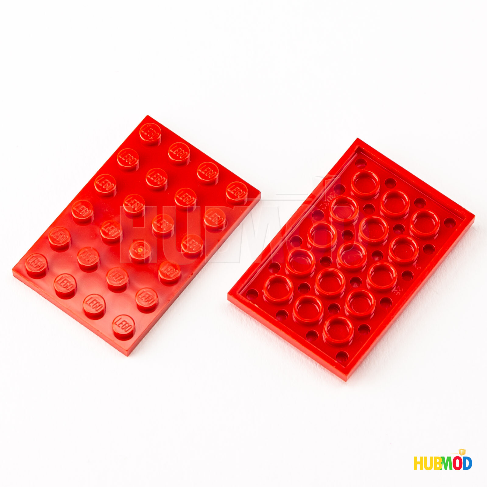 Lot of 6 Genuine LEGO Red 4x6 Stud Dots 3032 Flat Base Plates Building ...