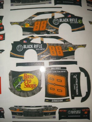 Noah Gragson #88 Black Rifle Coffee/ Bass Pro 1/64 Peel & Stick Decals ...
