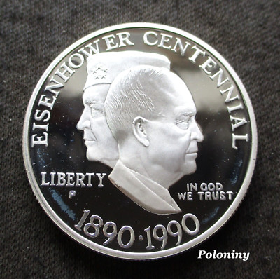 1990-P PROOF EISENHOWER CENTENNIAL COMMEMORATIVE SILVER DOLLAR PHILADELPHIA MINT | eBay