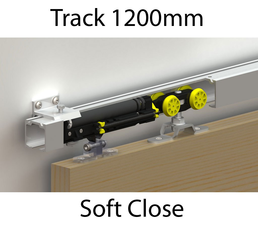 Soft Close Sliding Door Gear Track Kit System 1200mm Track (max 600mm 1 ...