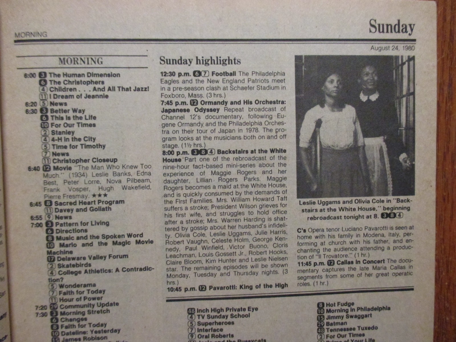 Aug. 24-1980 Philadelphia Inquirer TV Week Magazine(JANE WHITNEY/AM ...