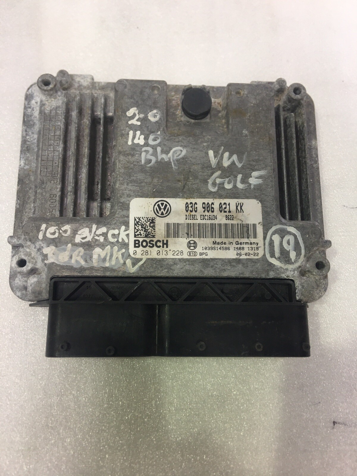 VW Golf Mk5 2.0 TDI Bosch Engine Control Unit ECU 03G906021KK for sale ...