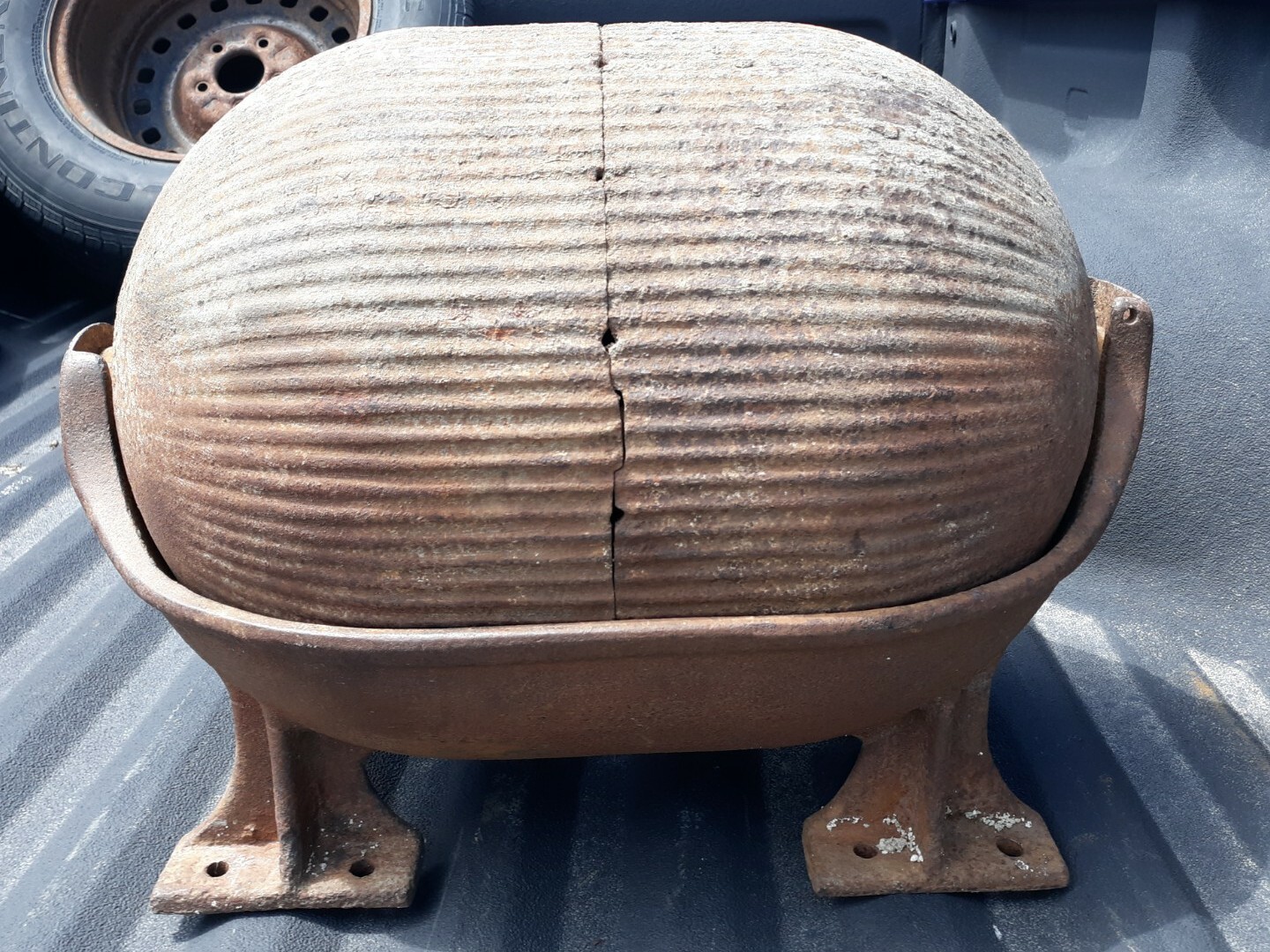 Antique Columbian Watermelon Hog Pig Oiler Cast Iron Farm Rustic Garden ...