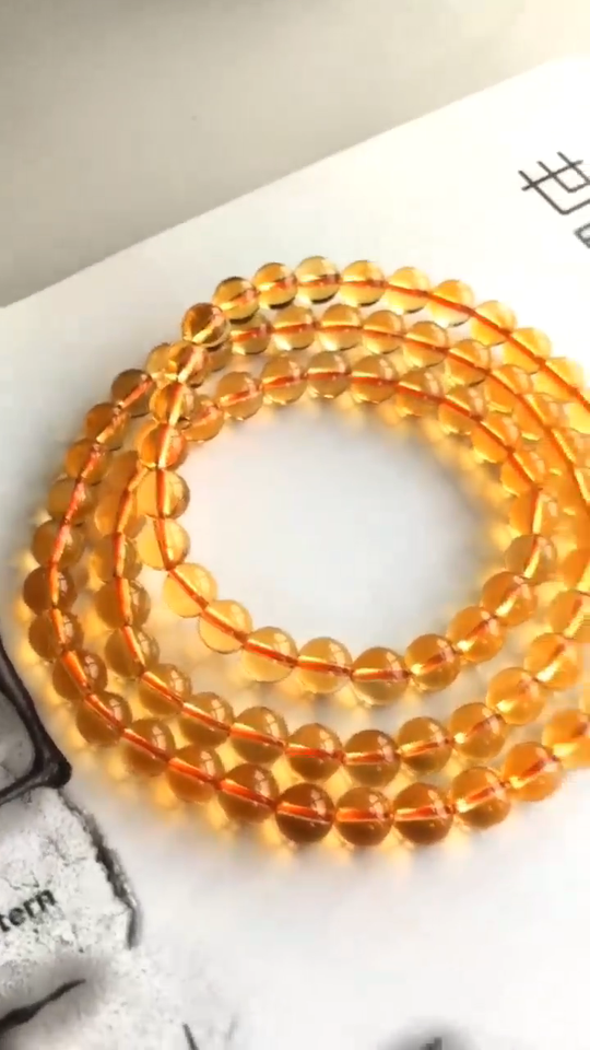 Natural Yellow Citrine Quartz Crystal Prayer Beads 108 Stretch Bracelet ...