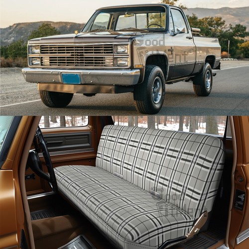 For Chevrolet K10 K20 K30 Gray Pickup Truck Bench Seat Cover Custom ...