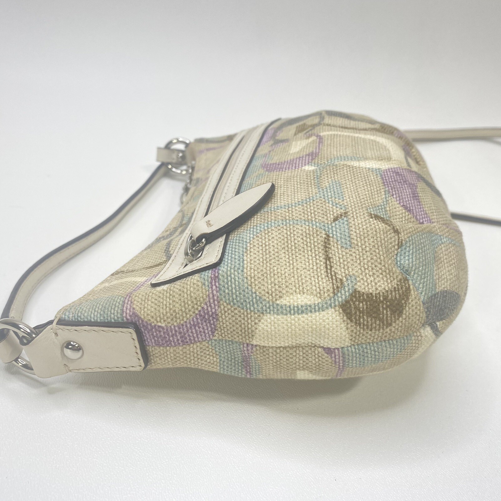 COACH Soho Ivory/Purple/Blue Signature Canvas Pleated… - Gem