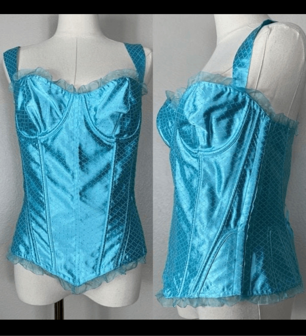 Fredericks of Hollywood Blue Mermaid Corset - Gem
