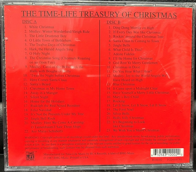 Time-life Treasury of Christmas 2x CD Set 1987 OOP 1st Press Xmas 45 ...