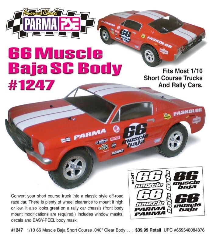 PAR1247 - 1/10 PARMA 66 Muscle Baja Short Course Clear RC SLASH Drag ...
