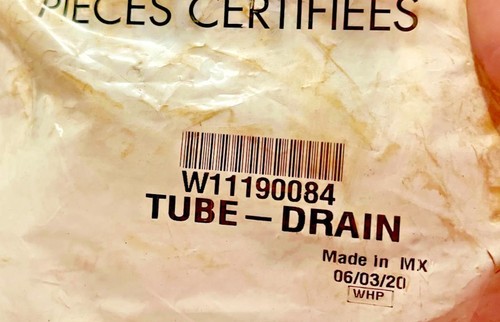NEW OEM Whirlpool Corporation Drain Tube P/N: W11190084 S11.010 | eBay