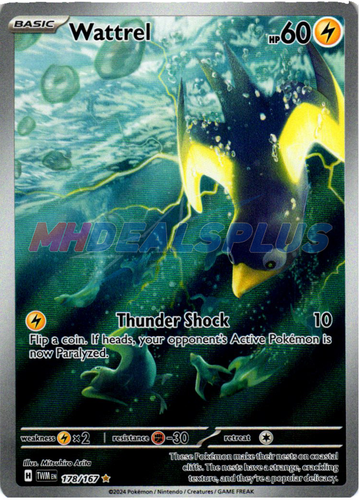 NM Pokemon Twilight Masquerade Wattrel Illustration Rare Full Art 178 ...