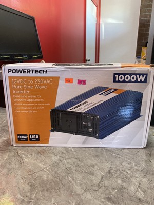 Powertech Pure Sine Wave Inverter 1000W 12VDC to 230VAC MI5736 | eBay ...