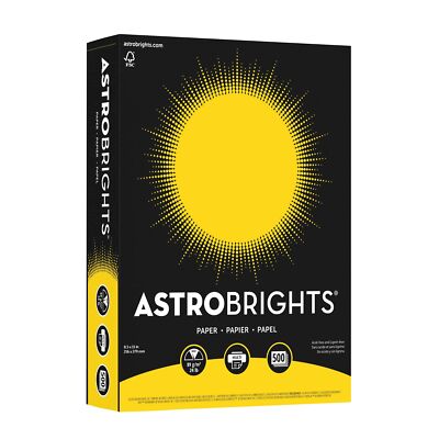 Astrobrights 24lb Solar Yellow Colored Paper 500 Sheets FSC Certified ...