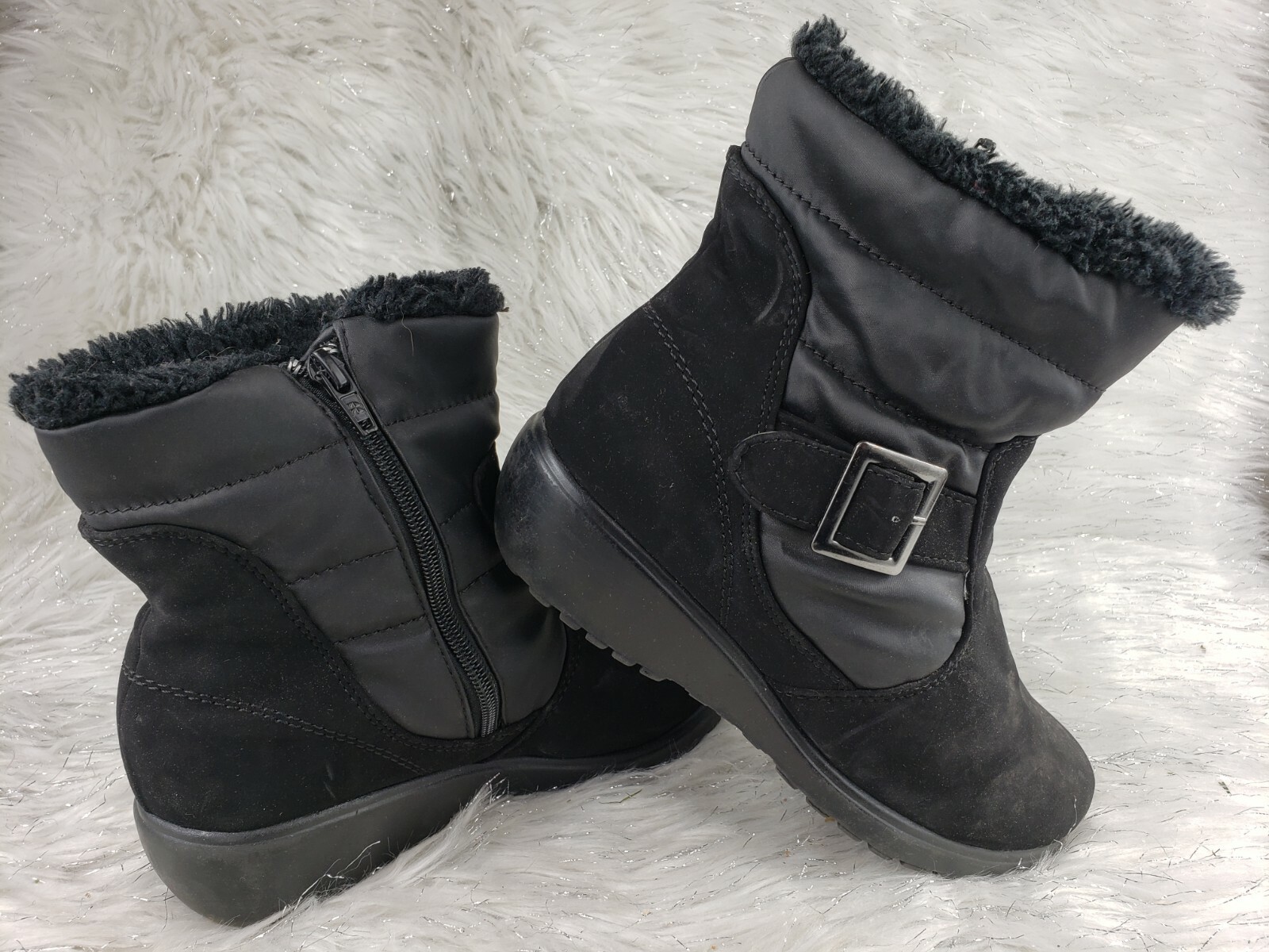 RUGGED OUTBACK Womens Size 6.5 Wide Black Boots - Gem