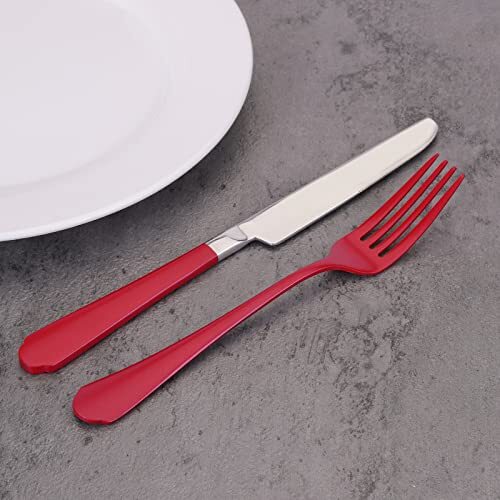 Red Silverware Set 20piece Stainless Steel Flatware Set Kitchen Utensil ...