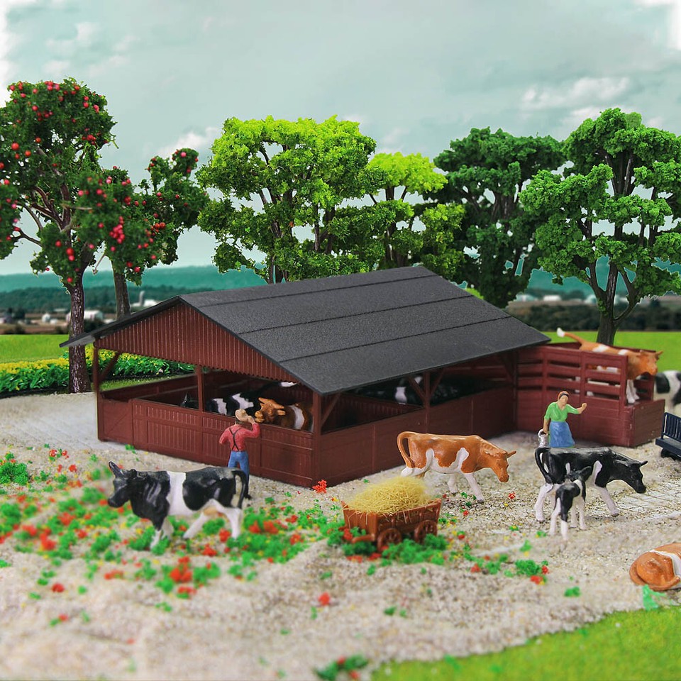 Model Railway 36pcs Painted Farm Animals HO Scale 1:87 Cows Horses ...