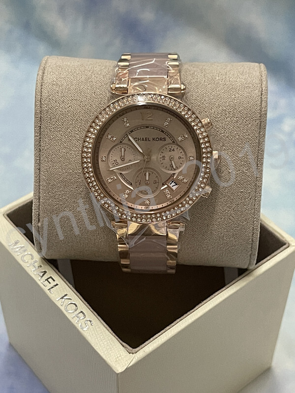 Michael Kors Ladies Parker Chronograph Rose Gold Stainless Women's ...
