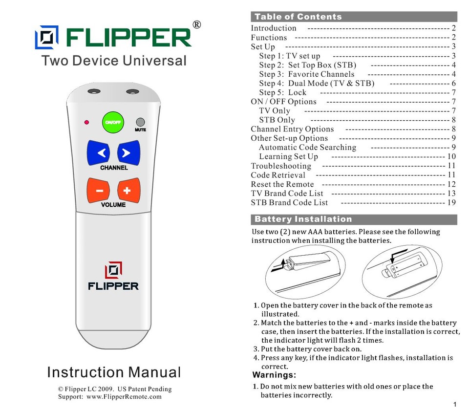 FLIPPER LARGE BUTTON TV REMOTE CONTROL MULTIPLE SET UP LOW VISION EASY ...