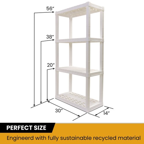 Plastic Shelf Garage Shelves Storage Rack Interlocking Multipurpose | eBay