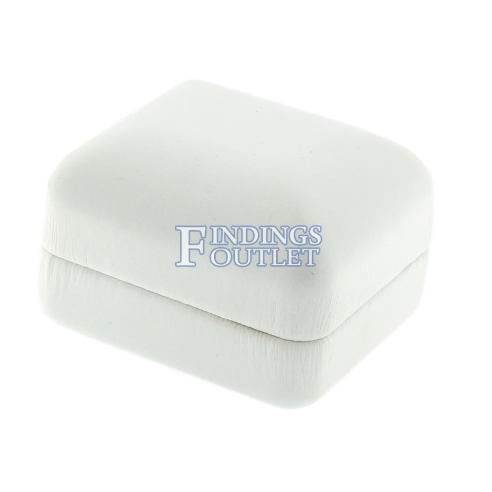 White Faux Leather Stud Earring Box Display Jewelry Gift Box Classic ...