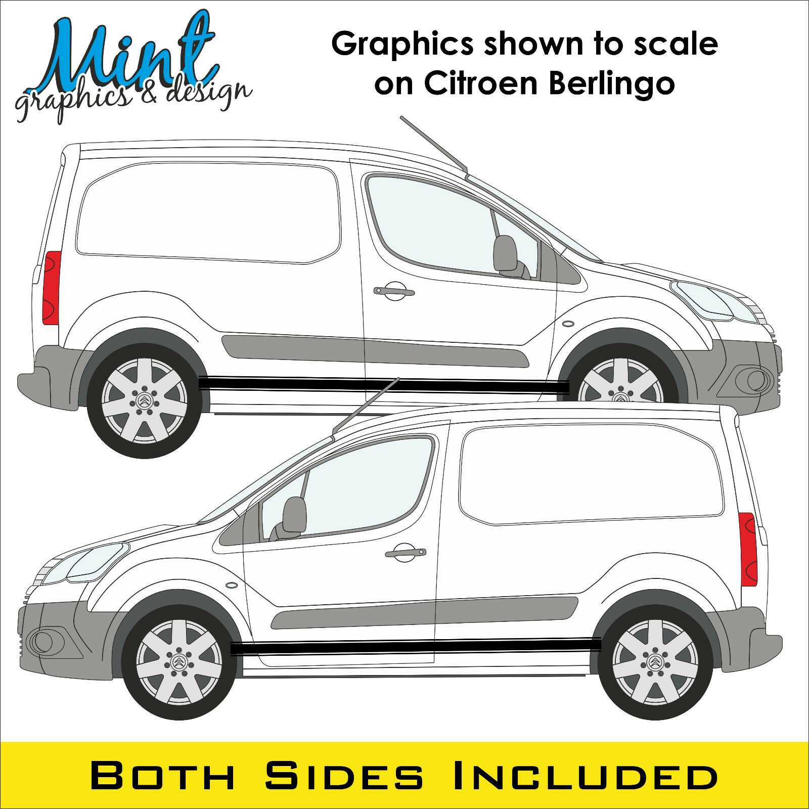 CITROEN BERLINGO L1 VTR MULTISPACE Side Stripes Decals Stickers ...
