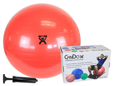 CanDo Inflatable Exercise Ball - Economy Set - Red - 30" (75 cm) Ball ...
