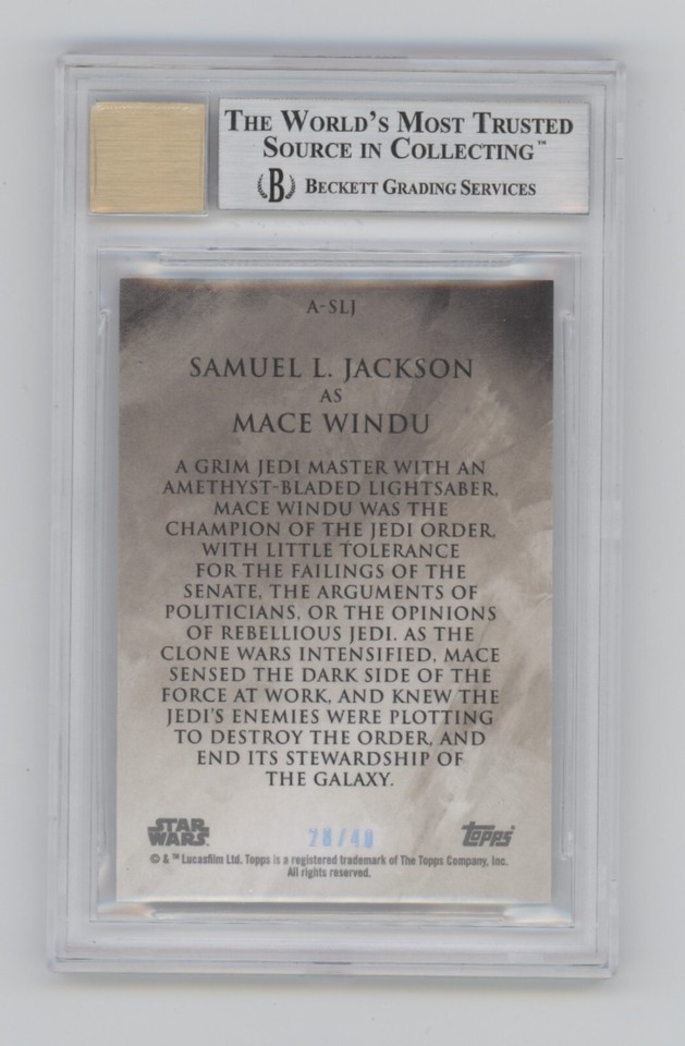 Samuel L Jackson 2018 Star Wars Stellar Signatures Mace Windu Auto #/40 ...