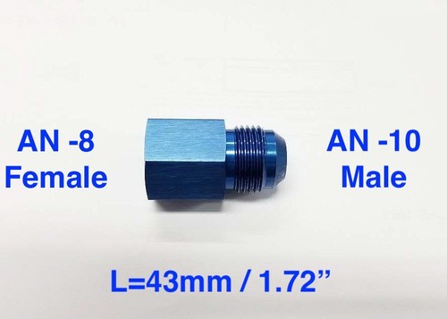 AN-10 AN10 Male to AN-8 AN8 Female Reducer Conversion Alloy Fitting ...