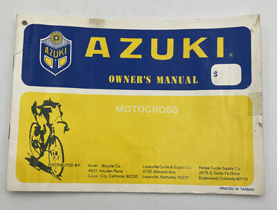 Azuki Bicycle Owners Manual Motocross BMX Instruction Guide | eBay