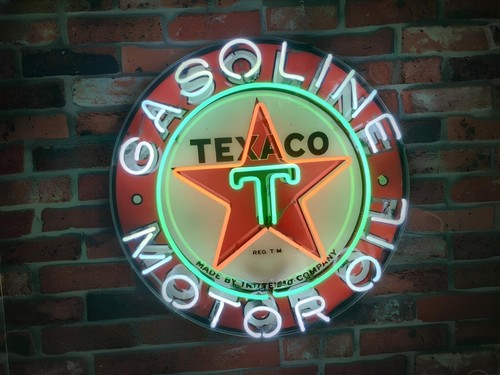 Texaco Motor Oil Gasoline Neon Sign 18x18 Gas Station Decor With HD ...