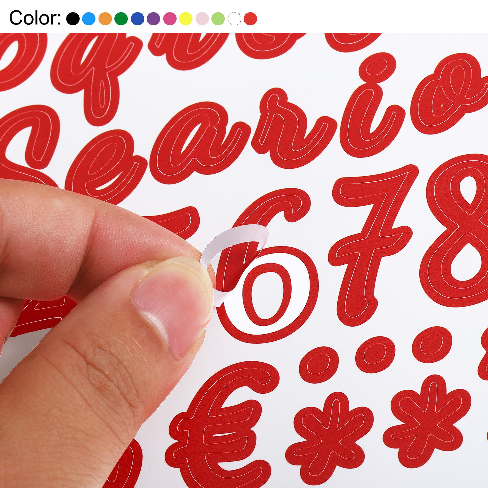 Alphabet Letters Numbers Stickers, 6 Sheets Self Adhesive Cursive Decal ...