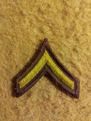U.S. Army Private insignia military patch w/signature olive green ...