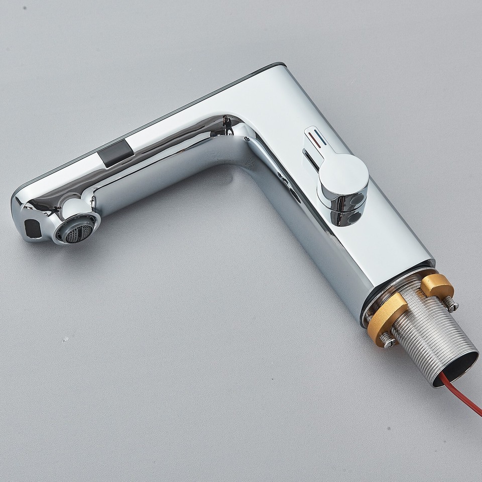Chrome Touchless Bathroom Faucet Automatic Sensor Sink Vanity Mixer ...
