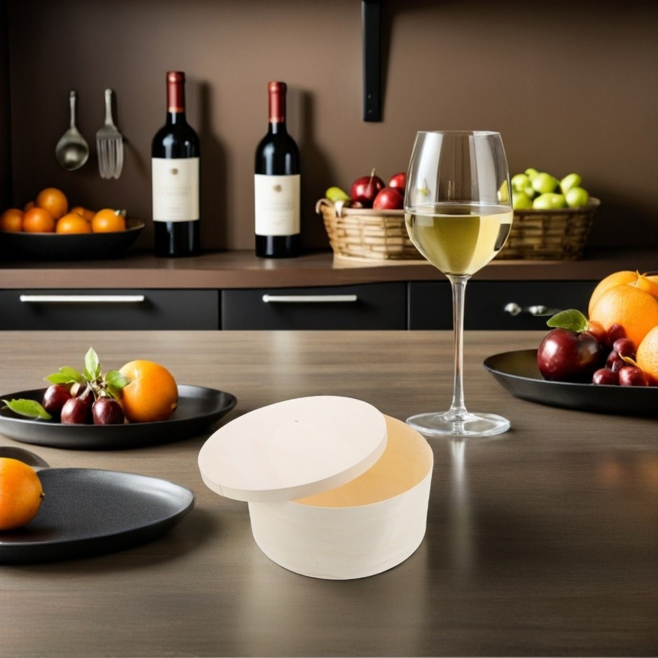 Natural Wood Fermentation Box Dessert Containers with Lids Mousse Cake ...