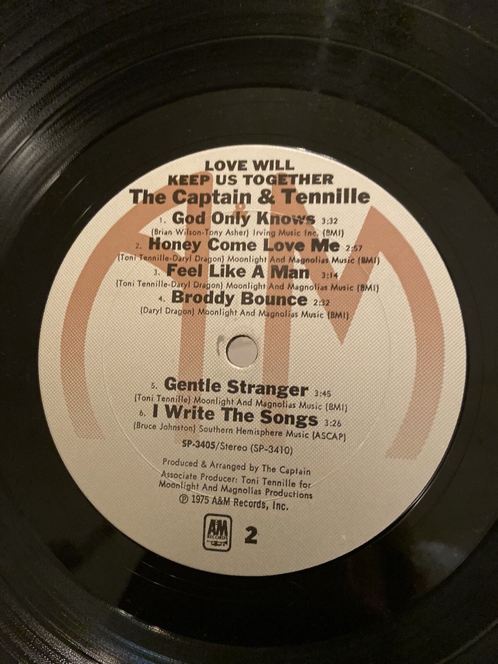 The Captain & Tennille Love Will Keep Us Together Vinyl Record SP 3405 ...