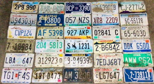 Large Lot of 30 license plates - Dirty, Heavily Worn, Damaged, Used | eBay