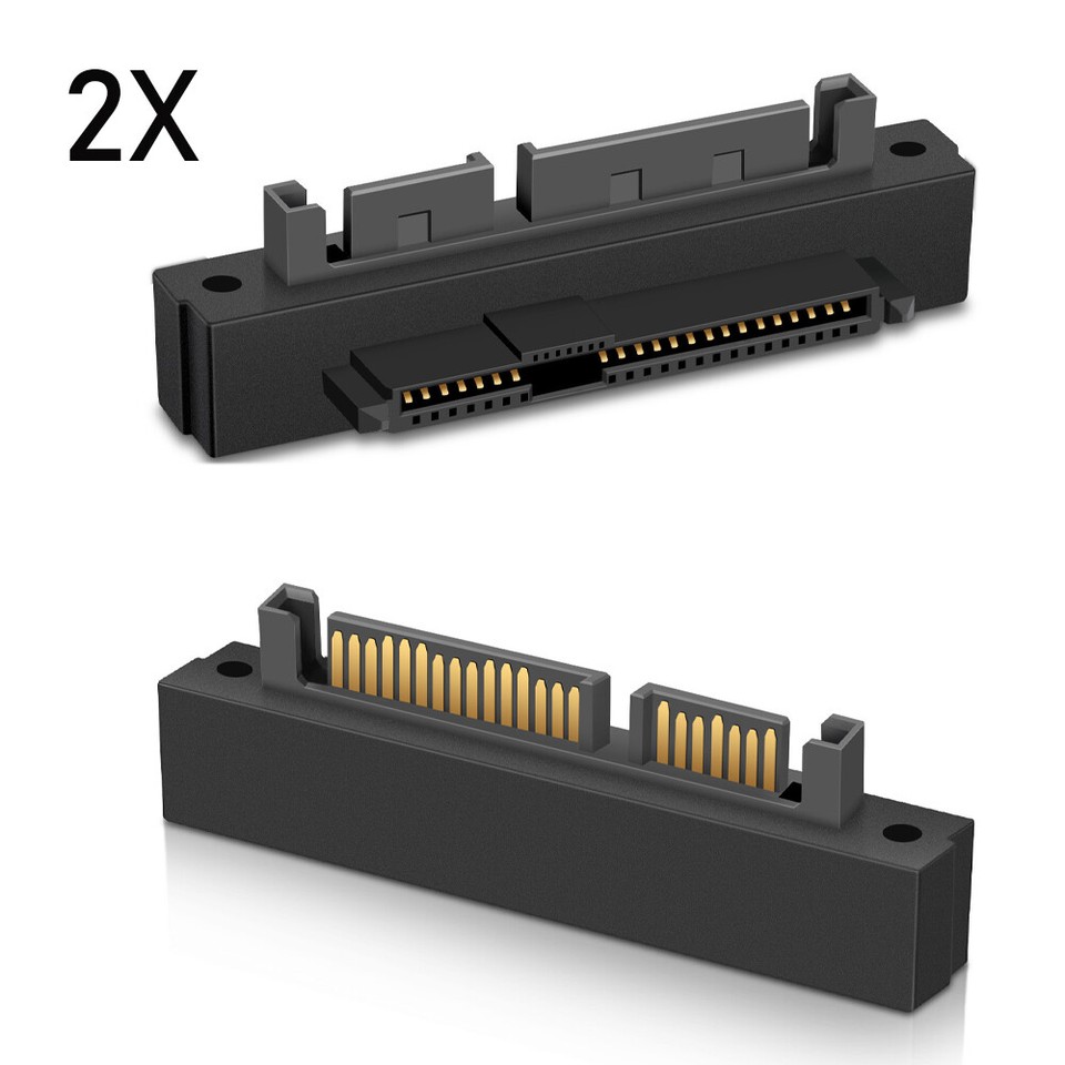 2x SFF-8482 Computer Cable Connectors SAS to SATA 22 pin HDD Raid ...