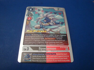 Digimon Spadamon BT10-059 U Foil Pre-Release NM/M Xros Encounter | eBay