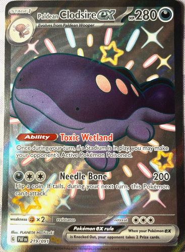 PALDEAN CLODSIRE EX (219/091) - Shiny Ultra Rare - Paldean Fates - NM/M ...