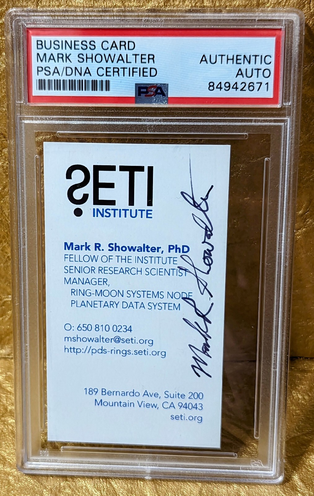 SETI Institute Mark Showalter PSA/DNA Autographed Signed Business Card ...