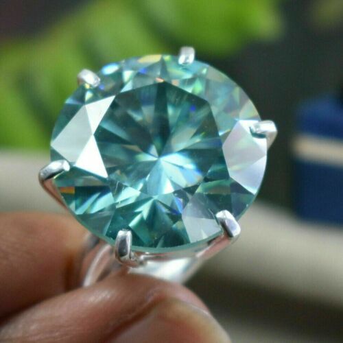 Certified Huge 25.00 Ct Treated Blue Diamond Ring -Great Luster Round ...