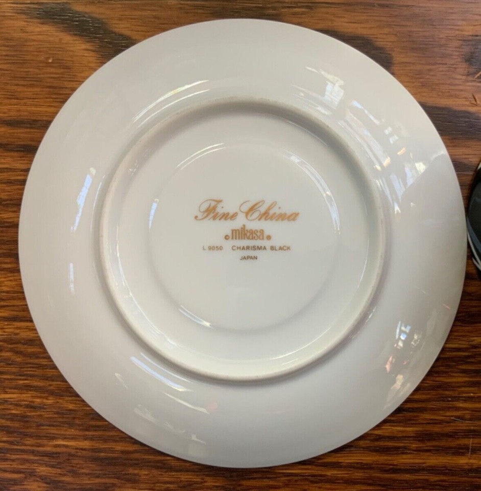 Mikasa Cups & Saucers Charisma Black Set of 5 Very Good Condition ...