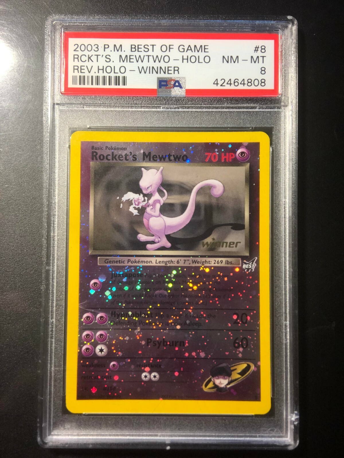 PSA Graded 2003 Rocket's Mewtwo Reverse Holo Best of Game Winner NM 8 ...