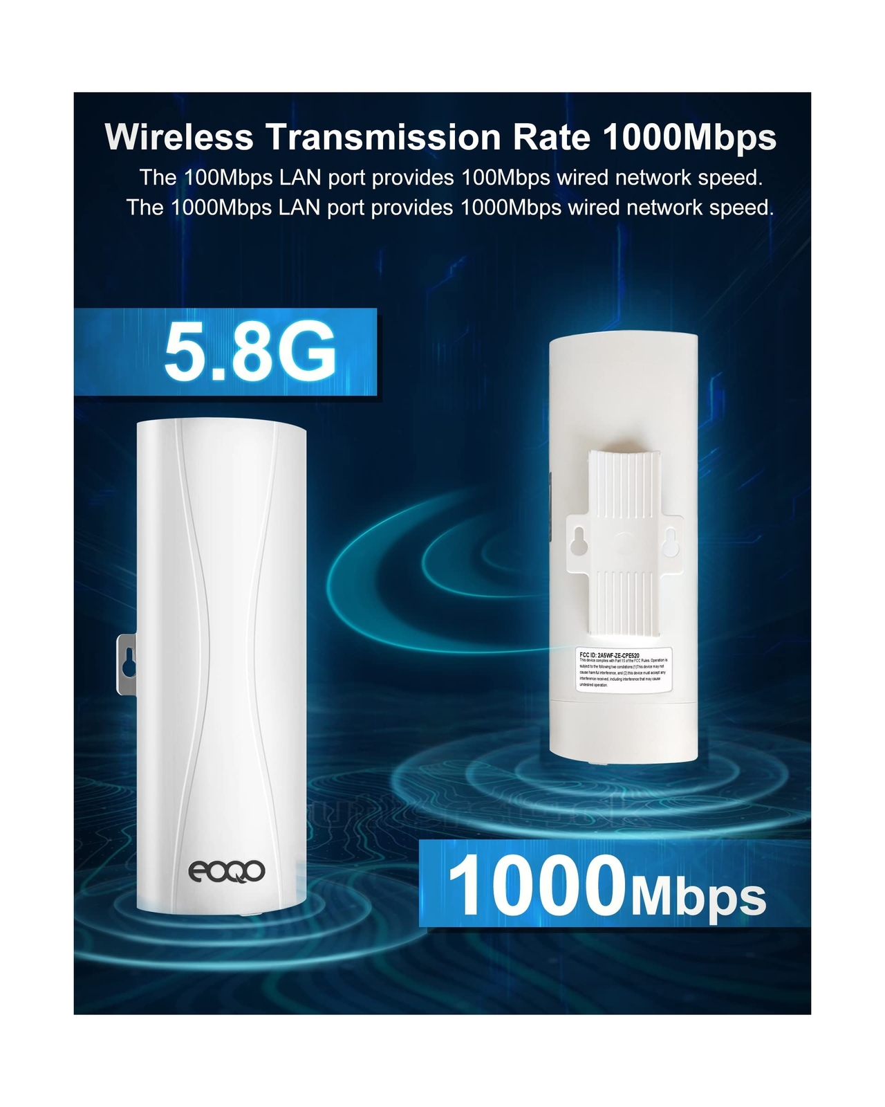 Gigabit Wireless Bridge,1000mbps 5.8GHz Point to Point WiFi Bridges ...
