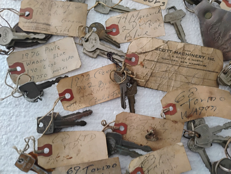 Vintage Lot of Original Ford Auto Keys w/ ID Tags | eBay