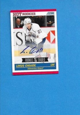 2010-11 Score Rookies & Traded Signatures Linus Omark #607 Rookie Auto ...