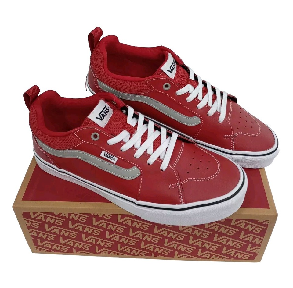 VANS "Filmore" Men's Red Low Top Skate Shoes Leather Sneakers Size 10.5 ...