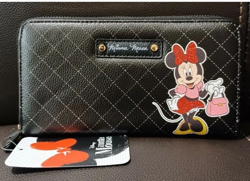 DISNEY MINNIE MOUSE ZIP AROUND ID CREDIT CARD COMPARTMENTS WALLET NWT ...