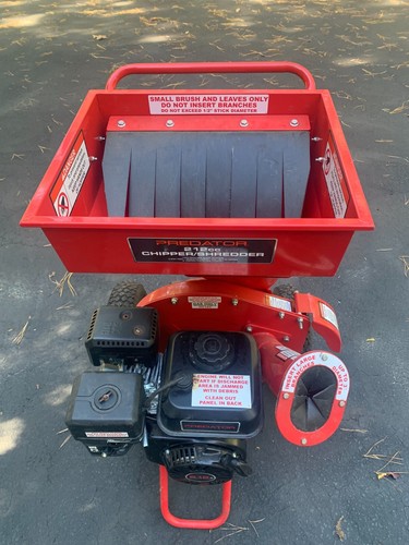 Red Wood Chipper Shredder Mulcher 3" 6.5 HP 212cc Gas + Manual Spark ...