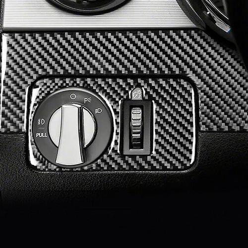 Carbon Fiber Black Headlight Switch Cover Trim Fit for Ford Mustang 05 ...